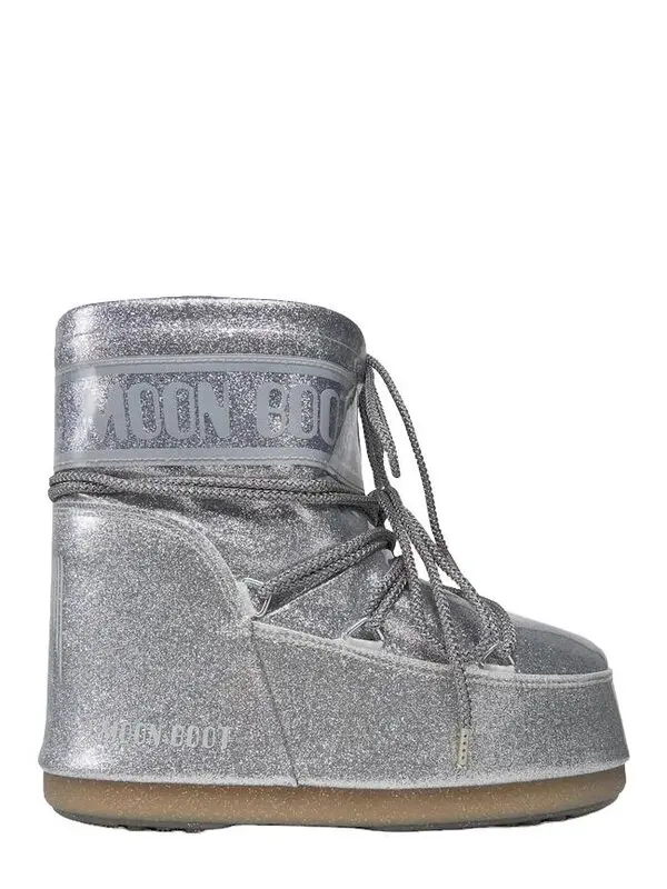Moon Boot Icon Glitter Low Boots - Silver