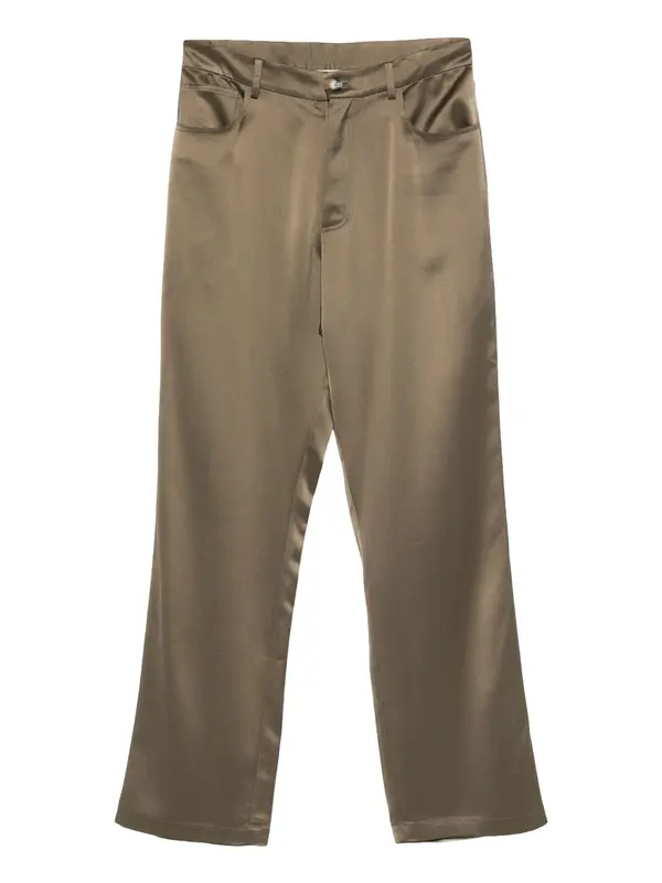 Nanushka Satin Trousers - Brown