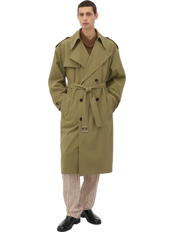 Bottega Veneta Fine Wool Trench Coat - Algae