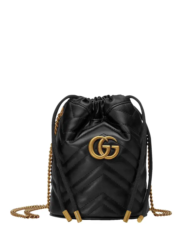 Gucci Gg Marmont Mini Bucket Bag - Black