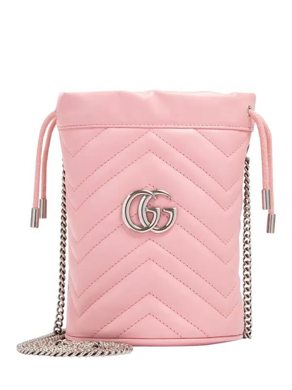 Gucci Gg Marmont Mini Bucket Bag - Pink