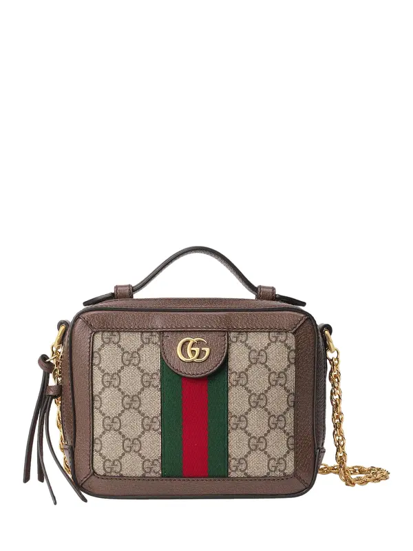 Gucci Top Handle Bag With Chain Strap - Brown