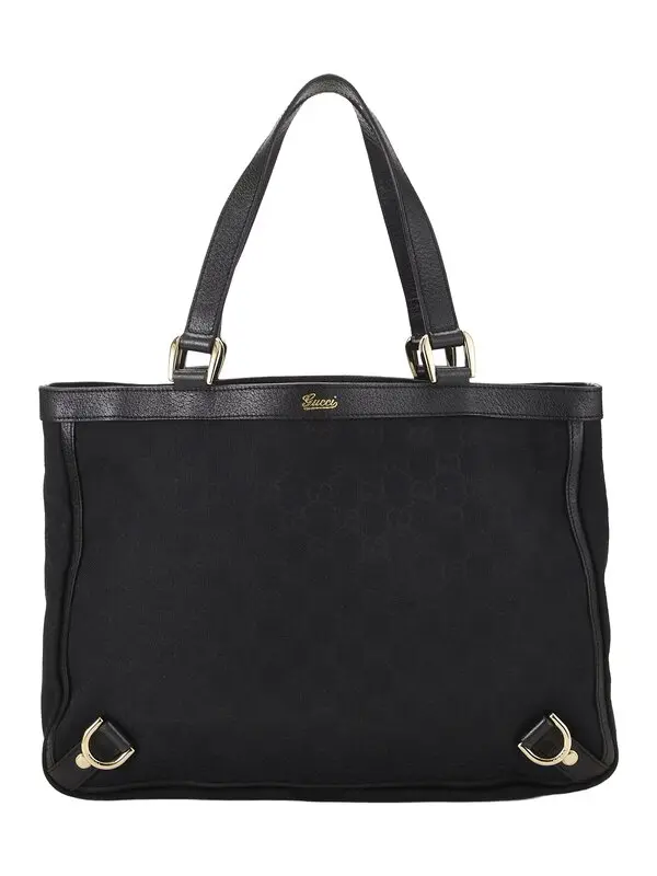 Gucci Gg Canvas Abbey Tote - Black