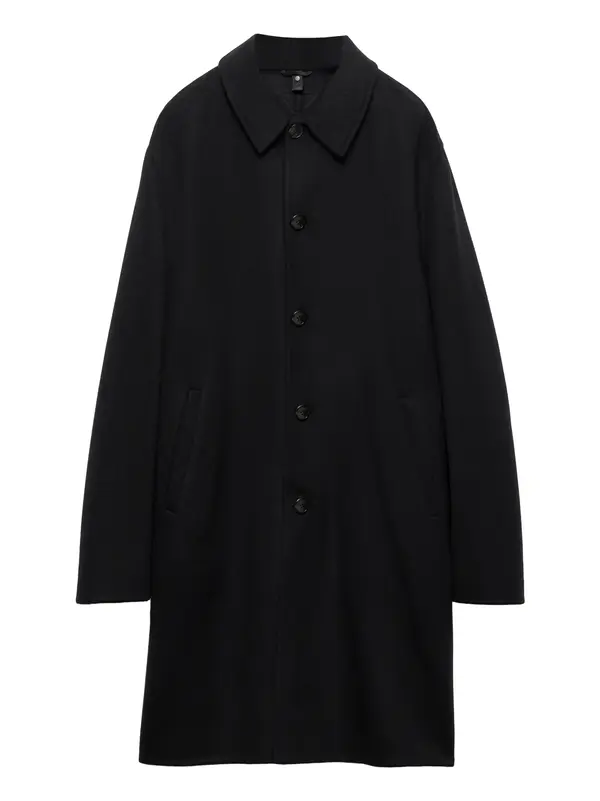 Prada Double Cashmere Overcoat - Black