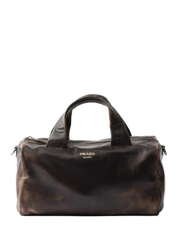Prada Small Nappa Leather Duffle Bag - Brown