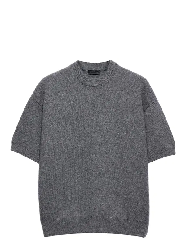 Prada Short-sleeved Re-cashmere Sweater - Grey