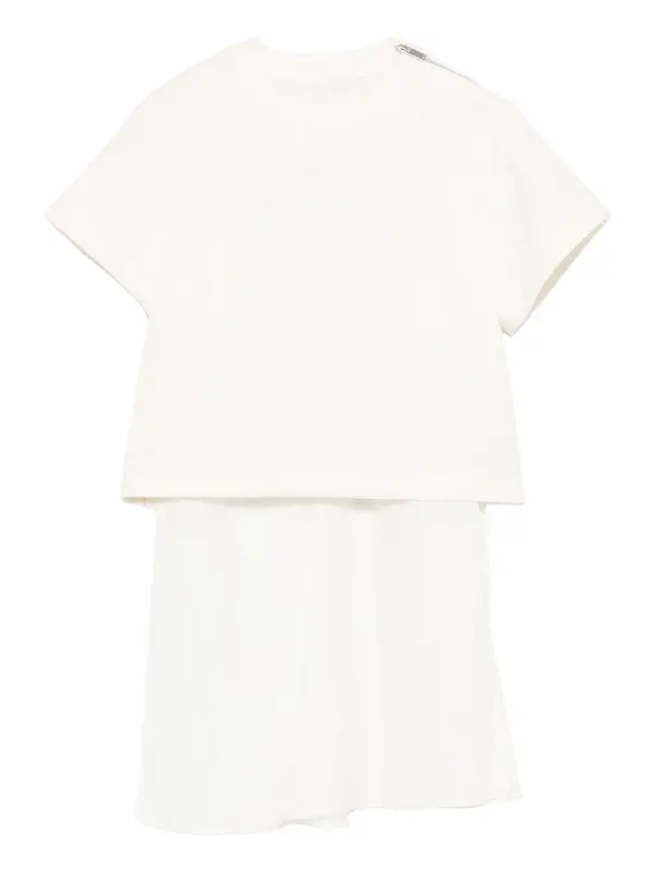 Sacai Contrast-panel T-shirt - Neutrals