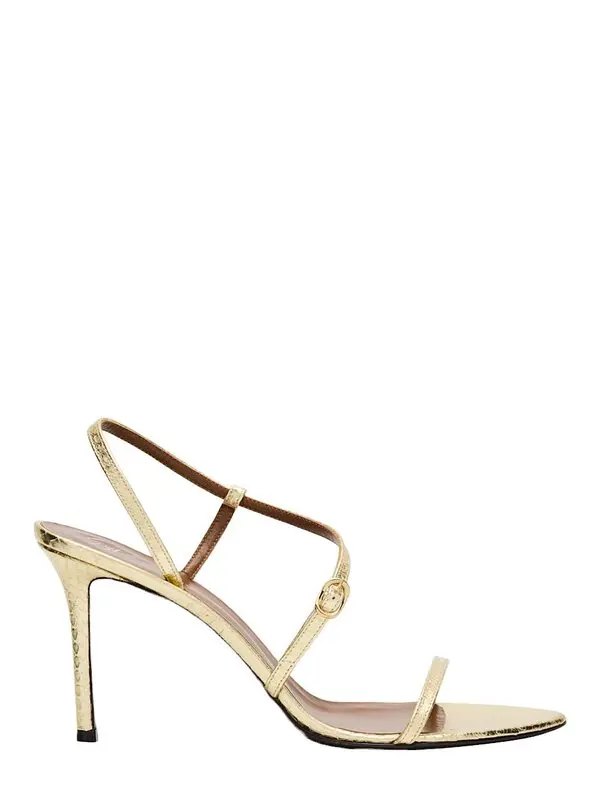 GIUSEPPE ZANOTTI Snakeskin Stiletto Sandals - Oro