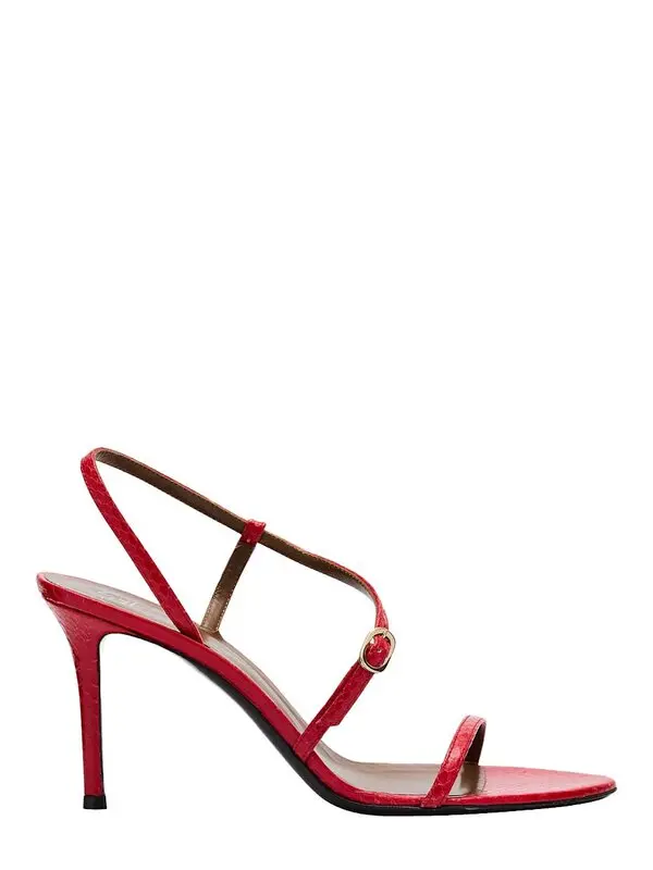GIUSEPPE ZANOTTI Snakeskin Stiletto Sandals - Rossetto