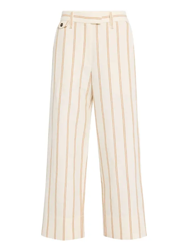 Brunello Cucinelli Striped Crop Chino Pants - C001 Camel