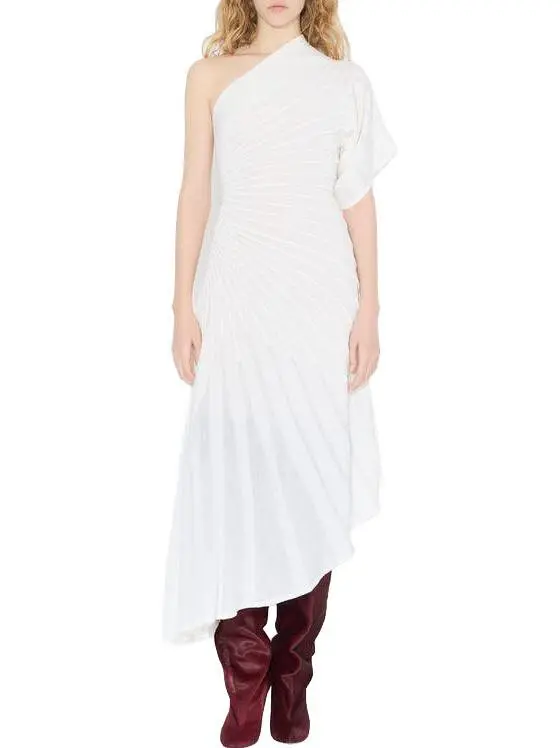 Alaïa Asymmetric Ray Dress - Blanc Naturel
