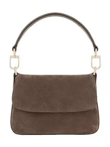 Giorgio Armani La Prima Soft Small Bag In Suede - Brown