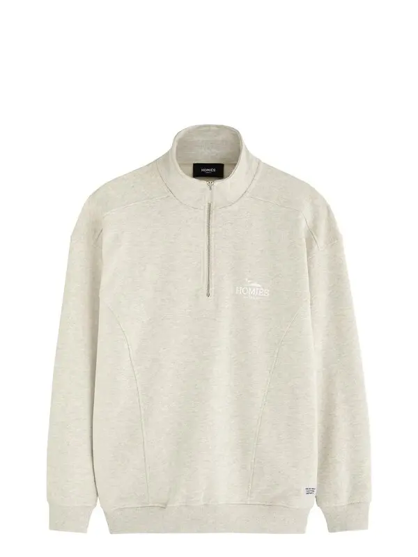 HOMIES MARBELLA Classic Logo Half-zip Cotton Sweatshirt - Grey