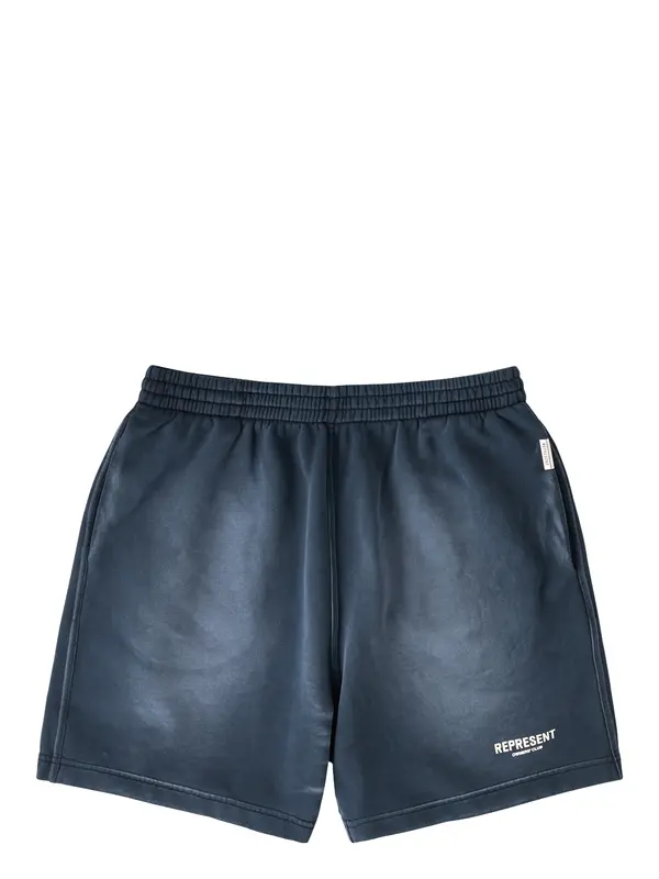 REPRESENT Owners' Club Logo Cotton Shorts - Mid Blu