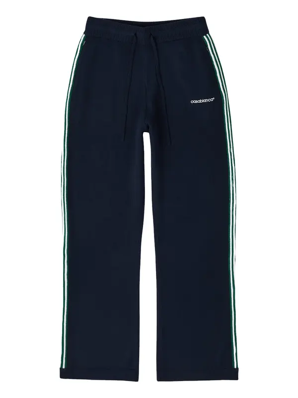 Casablanca Tennis Logo-embroidered Wool Track Pants - Navy