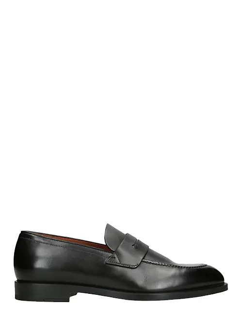 Zegna L'asola Leather Penny Loafers - Black