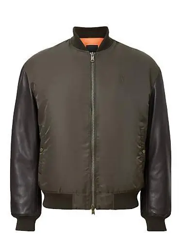 ALLSAINTS Myler Relaxed-fit Bomber Jacket - Khaki