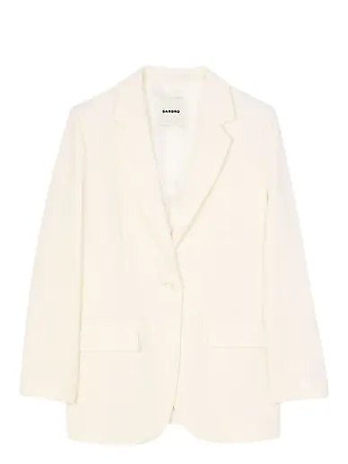Sandro Notched-lapel Single-breasted Woven Blazer - Naturels