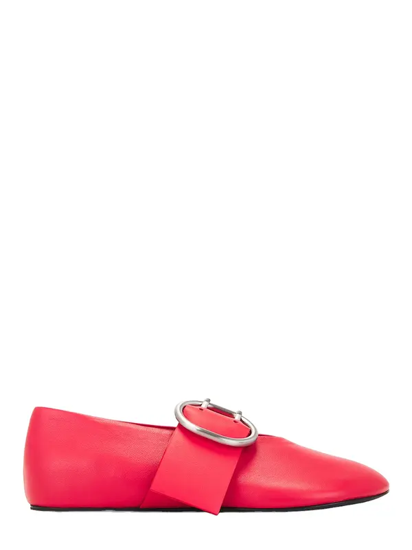 JIL SANDER Cannolo Buckle Ballerina Flat - Red
