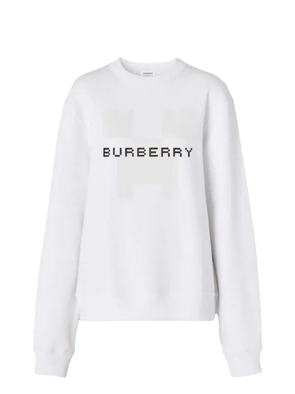 Burberry Logo Print Cotton Sweatshirt - White