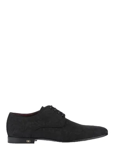 Dolce & Gabbana Lace-up Jacquard Shoes - Black