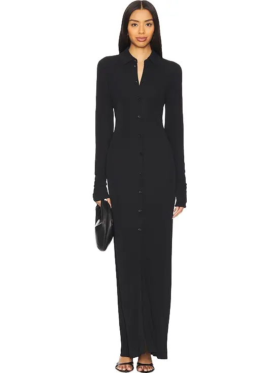 EAVES Golan Midi Shirt Dress - Black