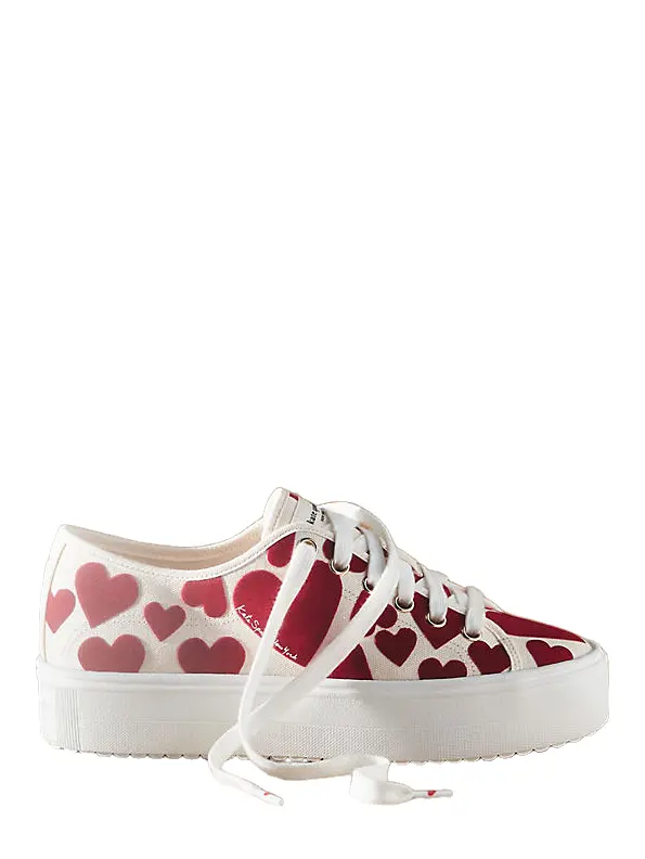Kate Spade New York Serve Sweet Hearts Platform Sneakers - Red