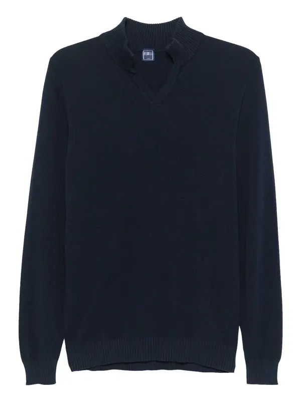 Fedeli Cotton Sweater - Blue