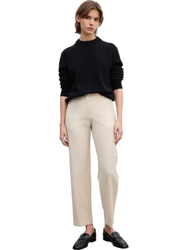 HOUSE OF DAGMAR Cropped Suiting Trousers - Sand Beige