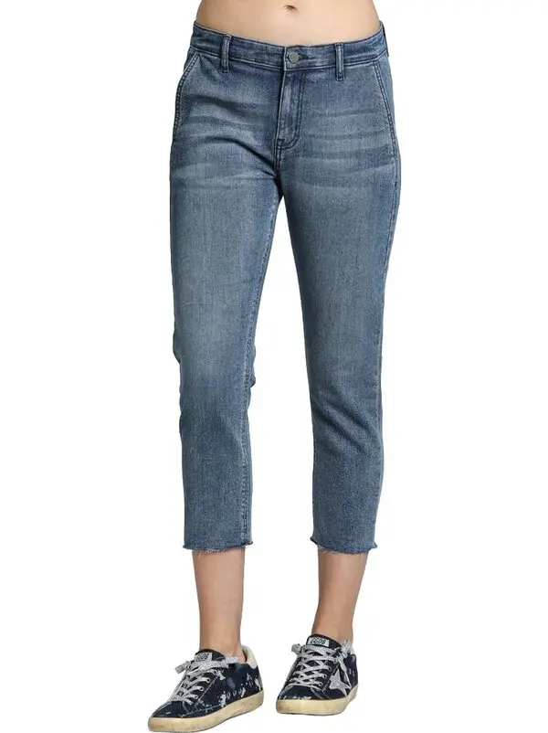 APNY Raw Hem Crop Trouser Jeans - Indigo