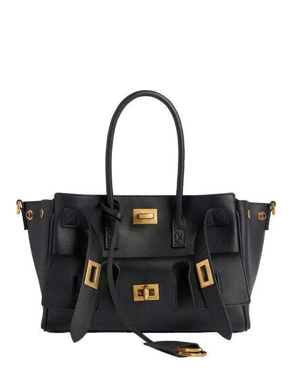 Balenciaga Bel Air Mini Leather Tote - 1000 Black