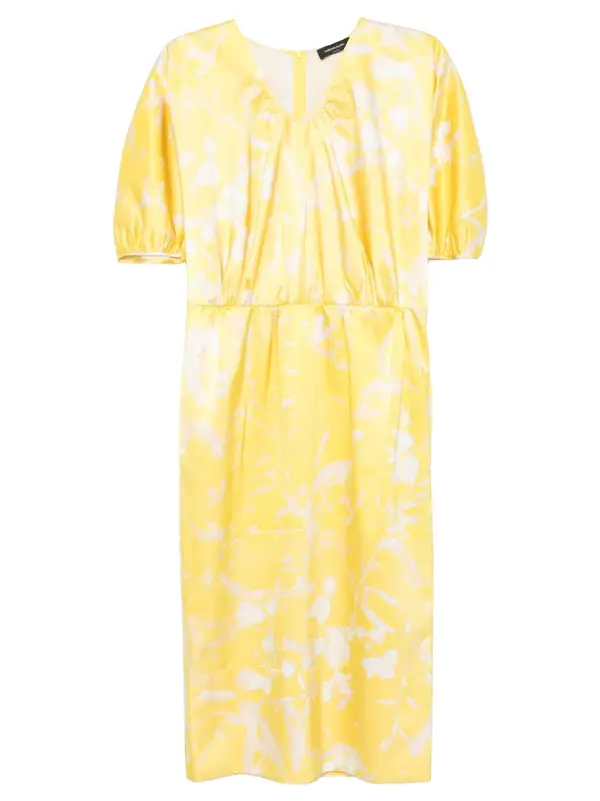 Fabiana Filippi Tilia-print Midi Dress - Yellow