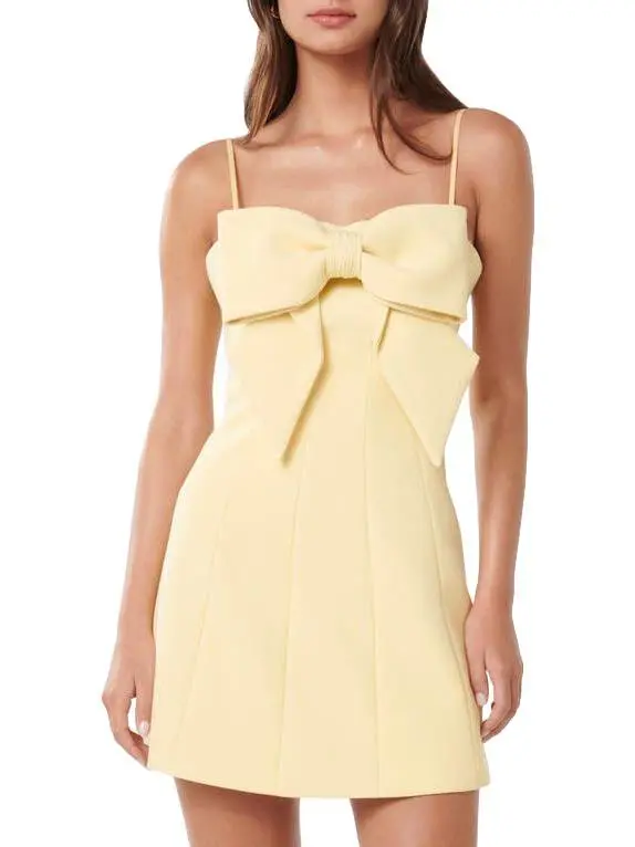 EVER NEW Hayley Bow Front Cocktail Minidress - Aspen Gold