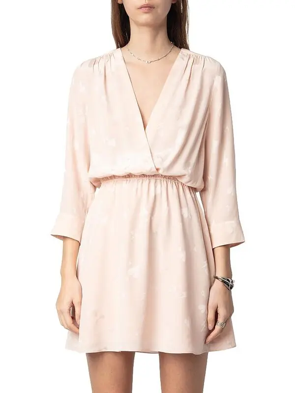 Zadig&Voltaire Rucus Silk Flash Heart Dress - Pearly