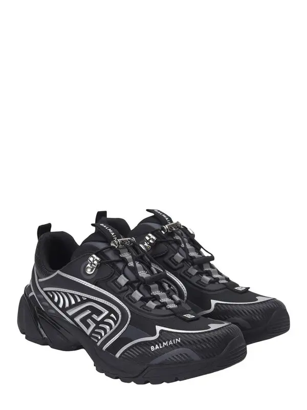 Balmain Cosmic Dust Low Top Sneakers - Eac Black/ Silver