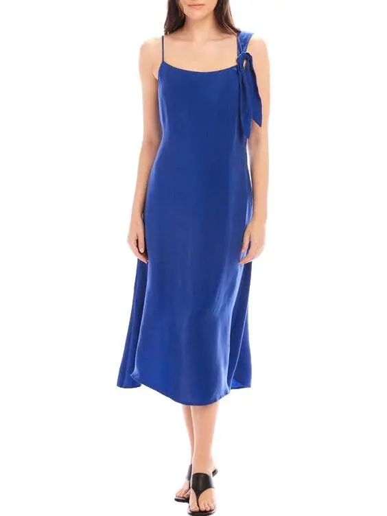 Fifteen Twenty Serewna Asymmetric Strap Midi Dress - Marine Blue