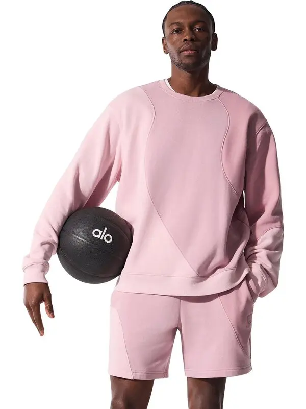 Alo Yoga Make Waves Crewneck Pullover - Sunset Pink Tonal