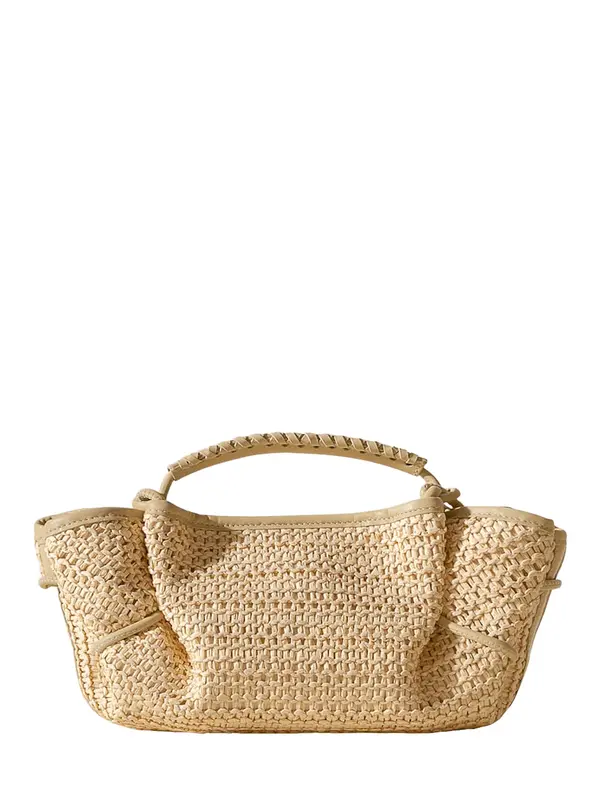 Hereu Arta Mini Raffia & Leather Bag - Natural