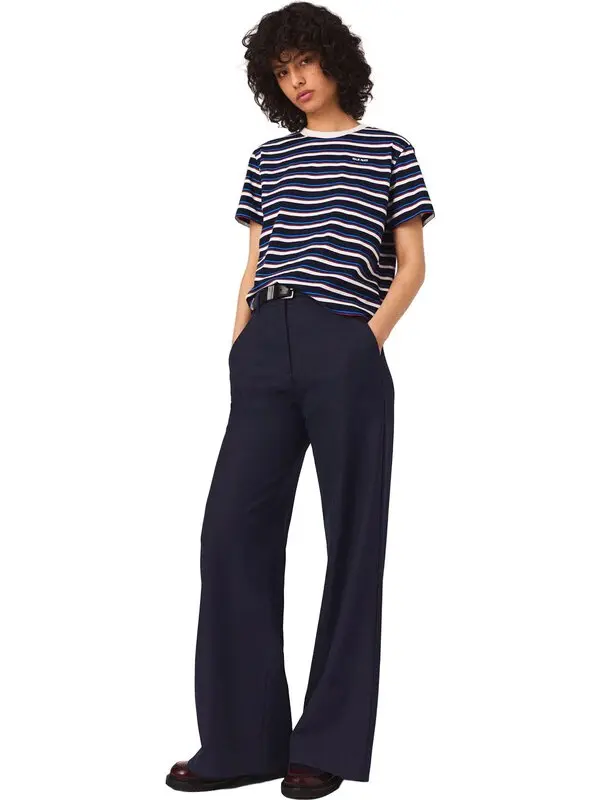 Maje Mid-rise Suit Trousers With Pintucks - Navy