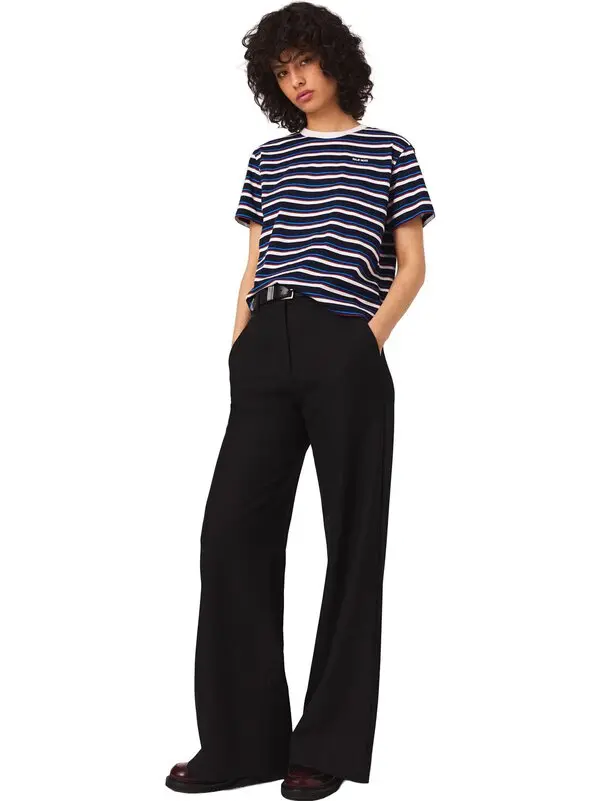 Maje Mid-rise Suit Trousers With Pintucks - Navy