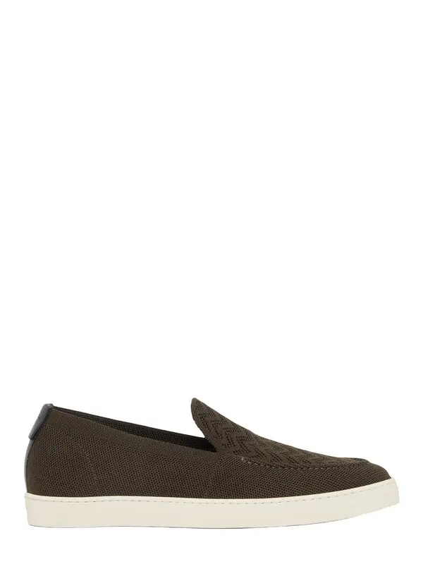 Giorgio Armani Chevron Jacquard Slip-ons - Brown