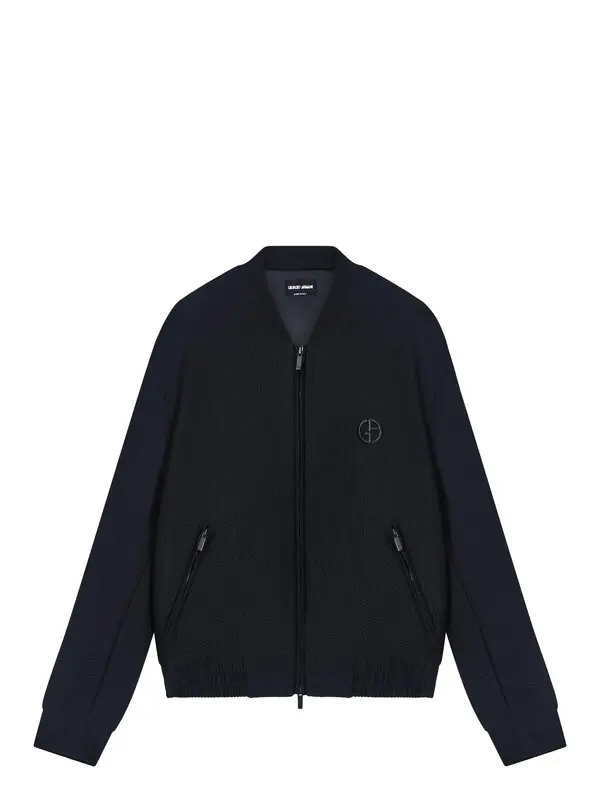 Giorgio Armani Technical Waffle Blouson - Black