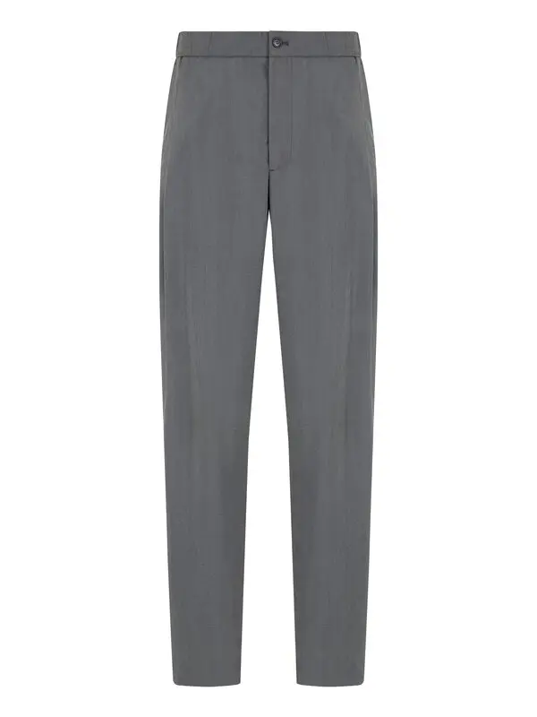 Giorgio Armani Washed Silk-blend Single-pleat Trousers - Grey
