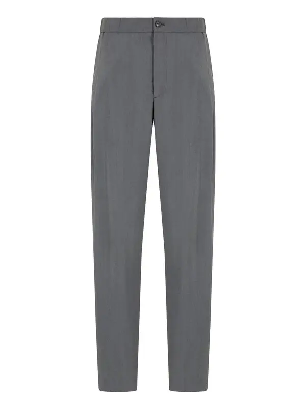 Giorgio Armani Washed Silk-blend Single-pleat Trousers - Grey