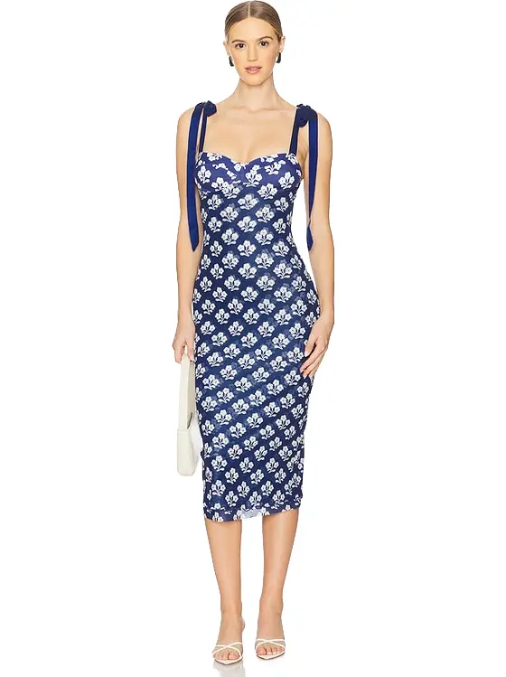 Free People X Intimately Fp Printed Got Glam Slip - Navy Combo