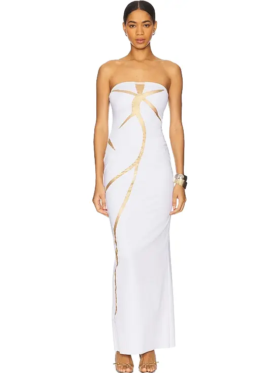 DI PETSA Healing Of Broken Heart Dress - White & Gold
