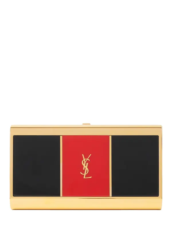 Saint Laurent Gold-tone And Enamel Clutch - Black