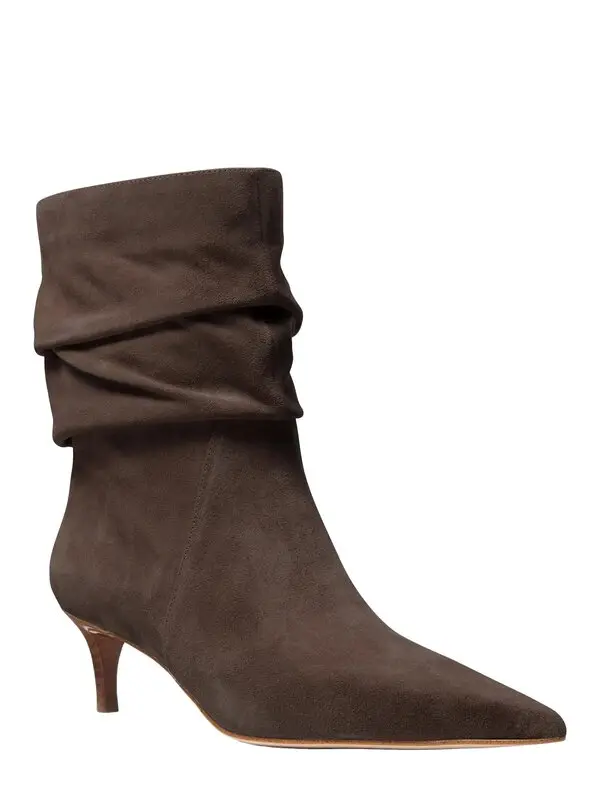 Michael Kors Dawn Suede Slouchy Ankle Boots - Brown
