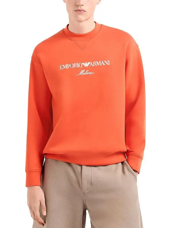 Emporio Armani Embroidered Logo Sweatshirt - Red Clay