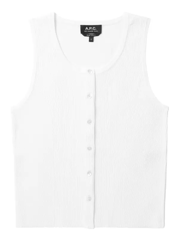 A.p.c. Button-down Tank Top - White